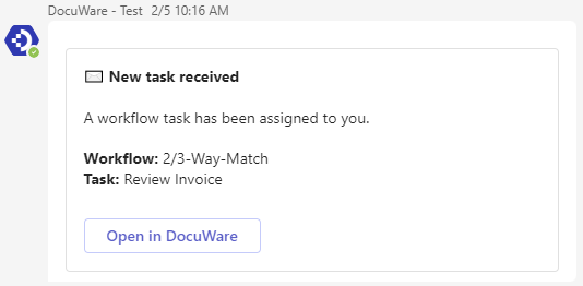 Connect to Teams: Notifications for workflow tasks